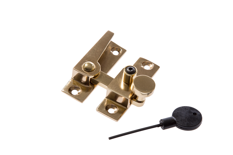 Forged Straight Arm Locking Fastener - Polished Brass – Lock and Latch