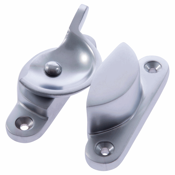 Sash Window Classic Fitch Fastener - Satin Chrome – Lock and Latch